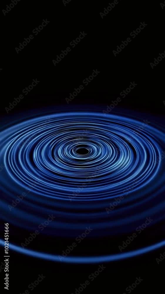 A central bright blue glow dark, smooth loop. hypnotic, luxurious effect, overlaying minimalist ...