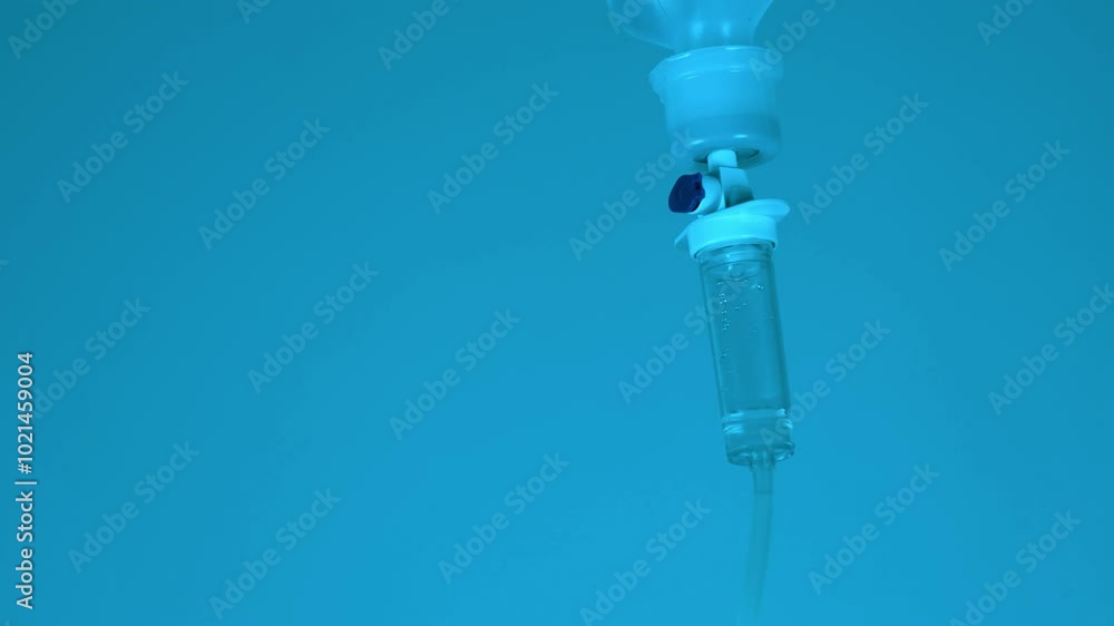 Dripping saline, Dripping medical perfusion close up equipment in ...
