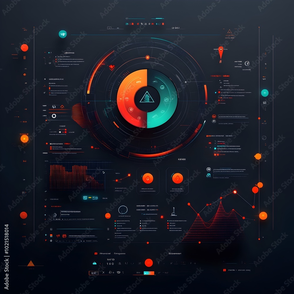 Sleek Futuristic Technology Interface with Clean Digital Data Analytics ...
