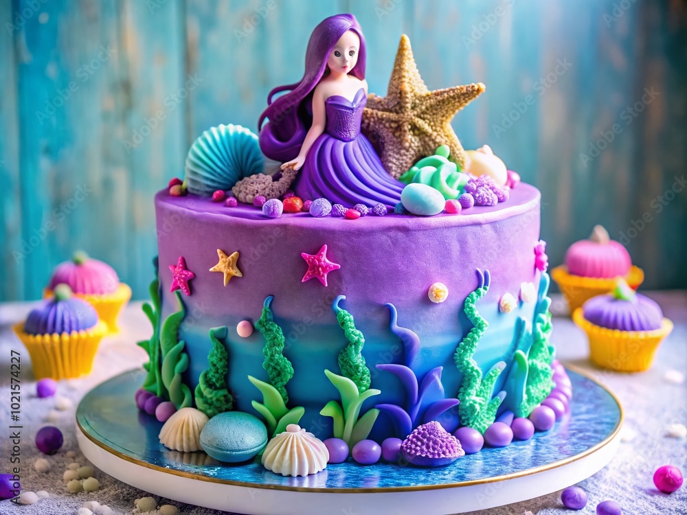 Stunning Purple Mermaid Birthday Cake for Magical Celebrations and ...