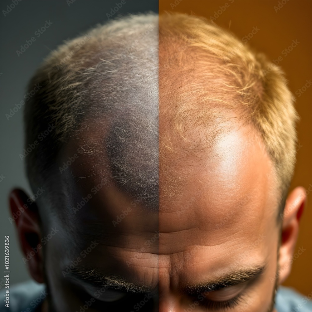 Before and After Hair Restoration Close-Up: Thinning vs. Full Blonde ...