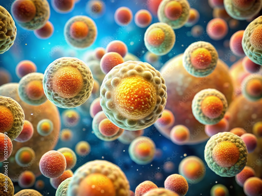 Yeast Budding Under Microscope Magnification Revealing Cellular ...