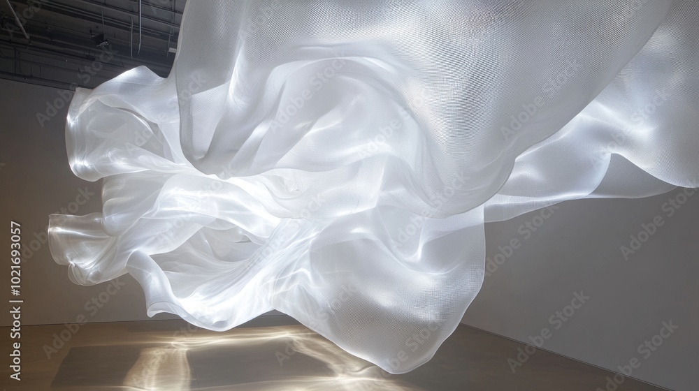 Enchanting Light Installation with Swaying Fabric Layers | Mesmerizing ...