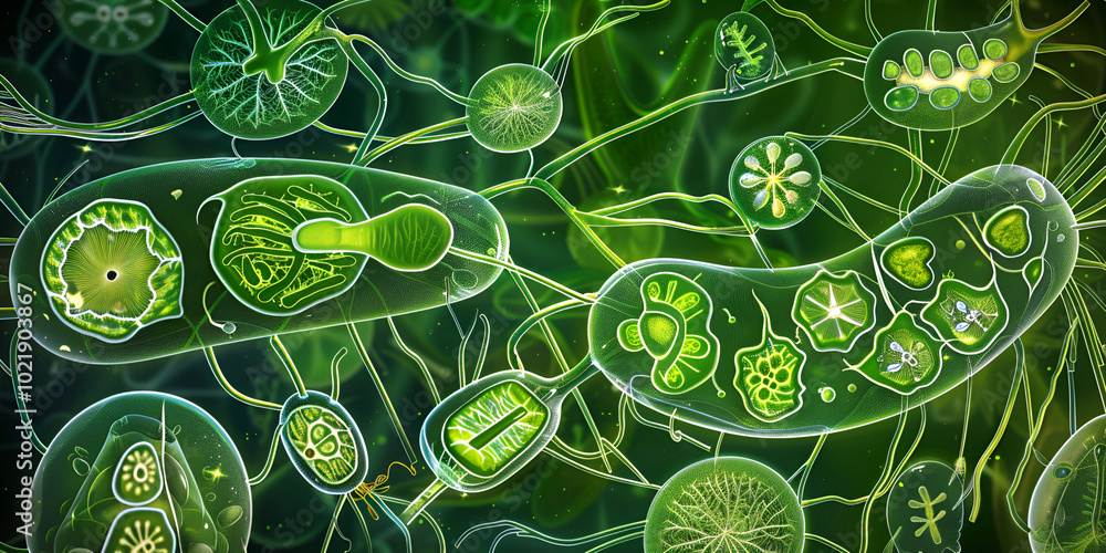 autotroph, calvin cycle, contractile vacuole, green algea, chloroplast ...
