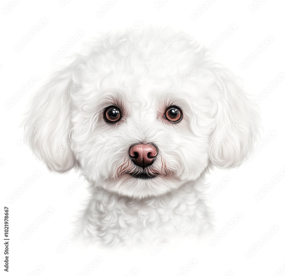 Bichon Frise dog illustration isolated on white background. Groomed ...