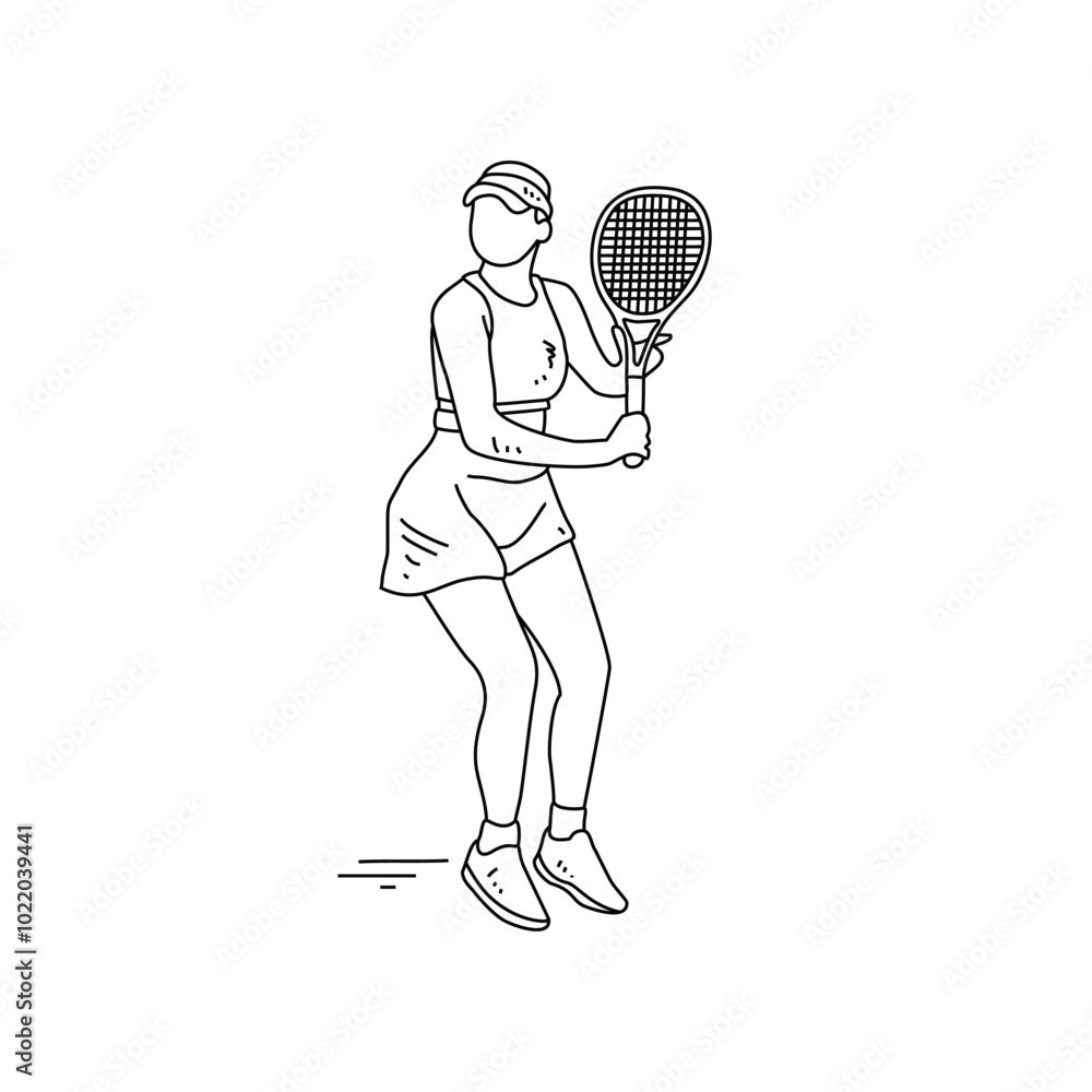 Sketch drawing of Tennis Player vector illustration. Tennis sports ...