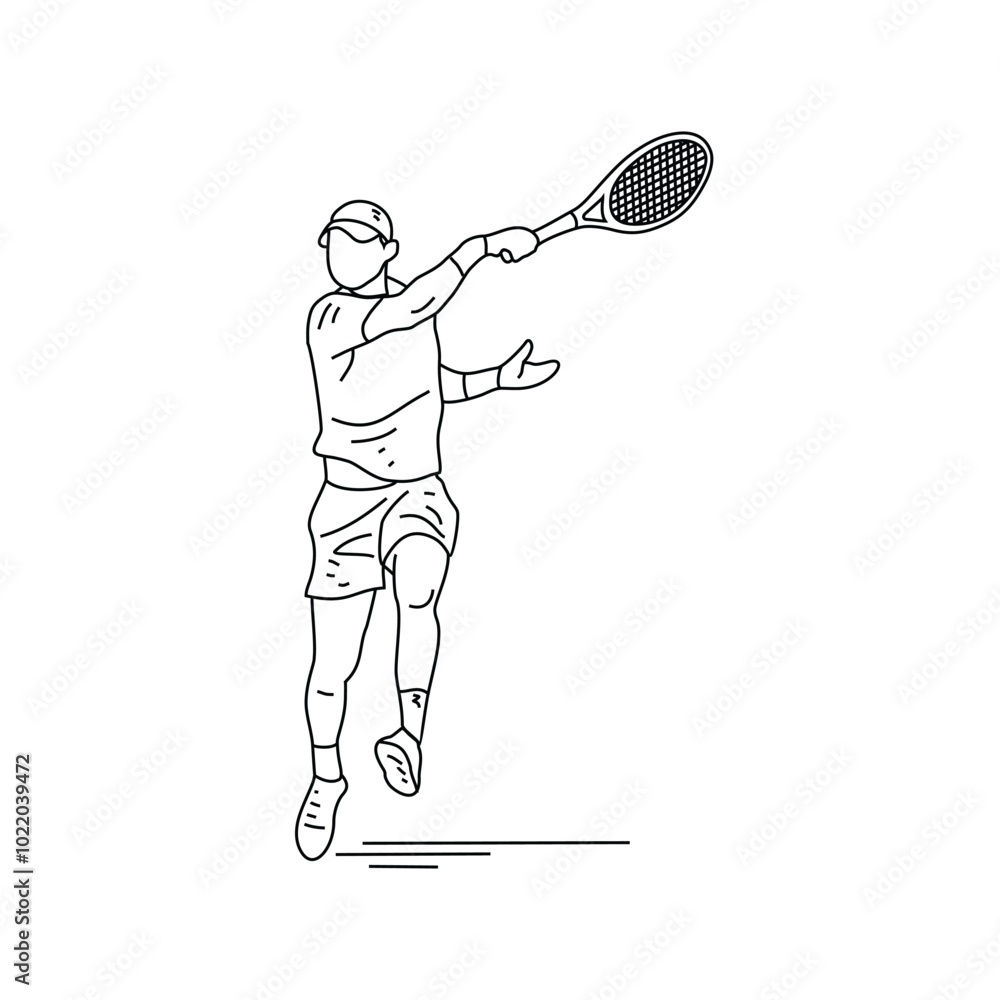 Sketch drawing of Tennis Player vector illustration. Tennis sports ...