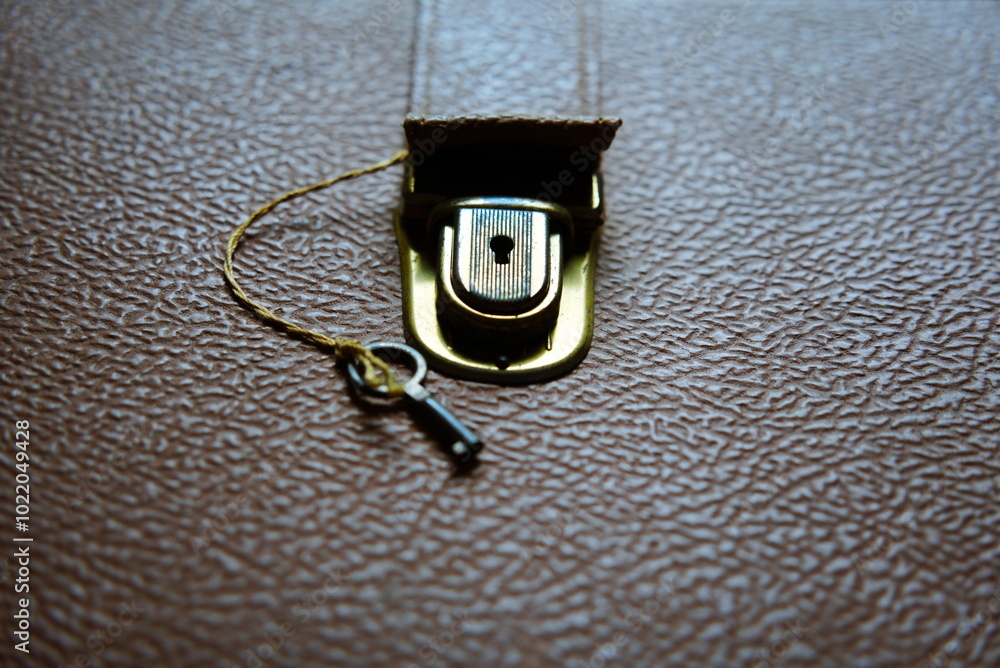 Closeup of Vintage Lock and Key on 1950s Erika Model 10 Typewriter ...