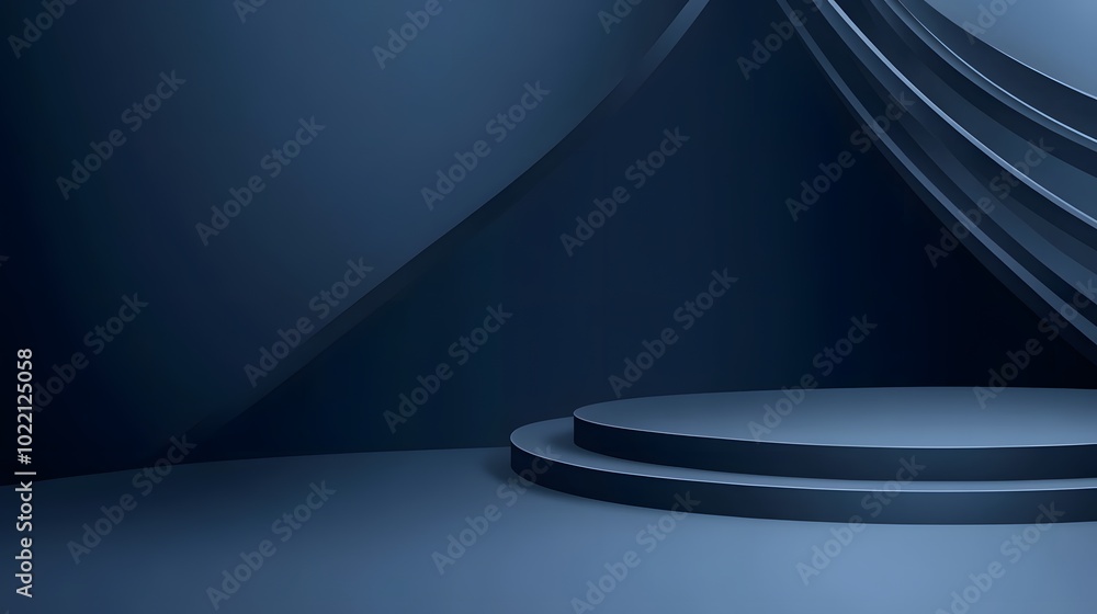 2. **Design a modern vector illustration featuring a navy blue studio ...