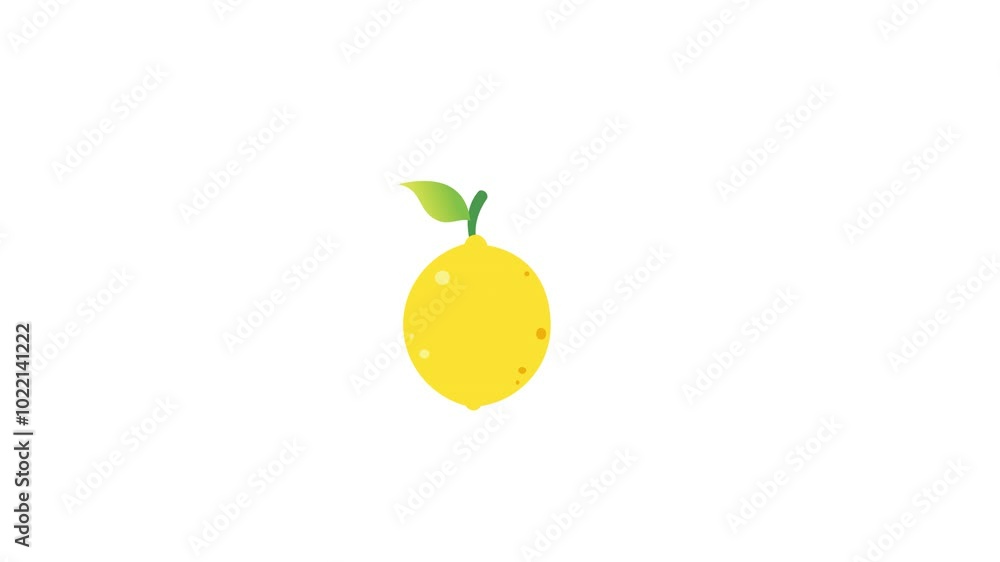 Motion graphic animated cartoon illustration of lemon, lemon slices ...