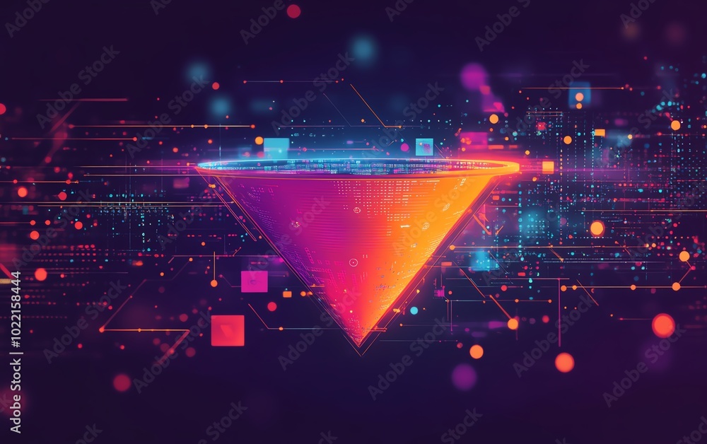 Engaging graphic of a data collection funnel symbolizing digital ...