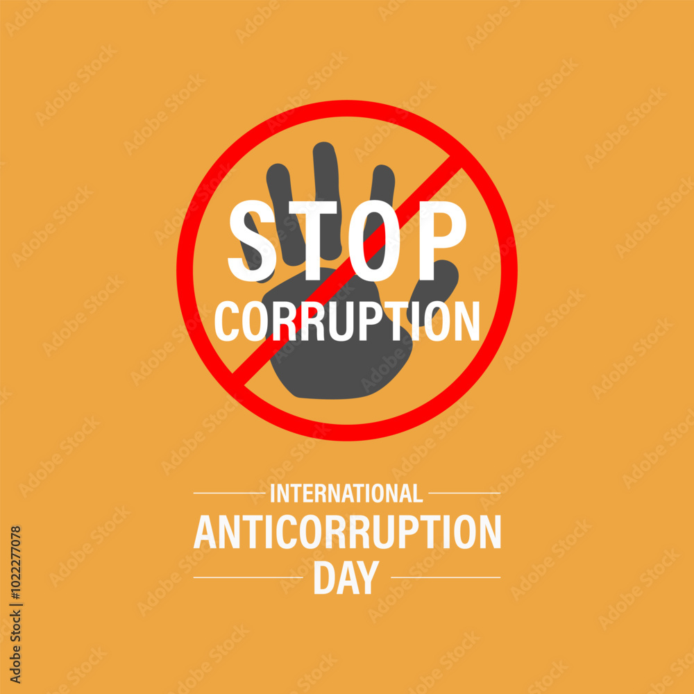 International Anti Corruption day. Hand Vector Illustration. Banner ...