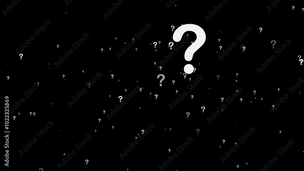 Question Marks Moving Animation on Alpha Channel Transparent Background ...