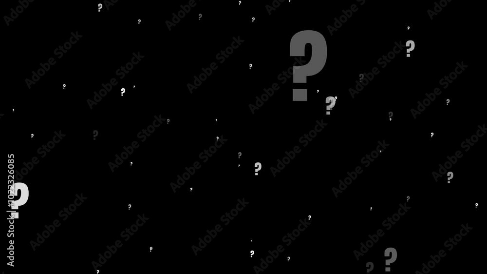 Question Marks Moving Animation on Alpha Channel Transparent Background ...
