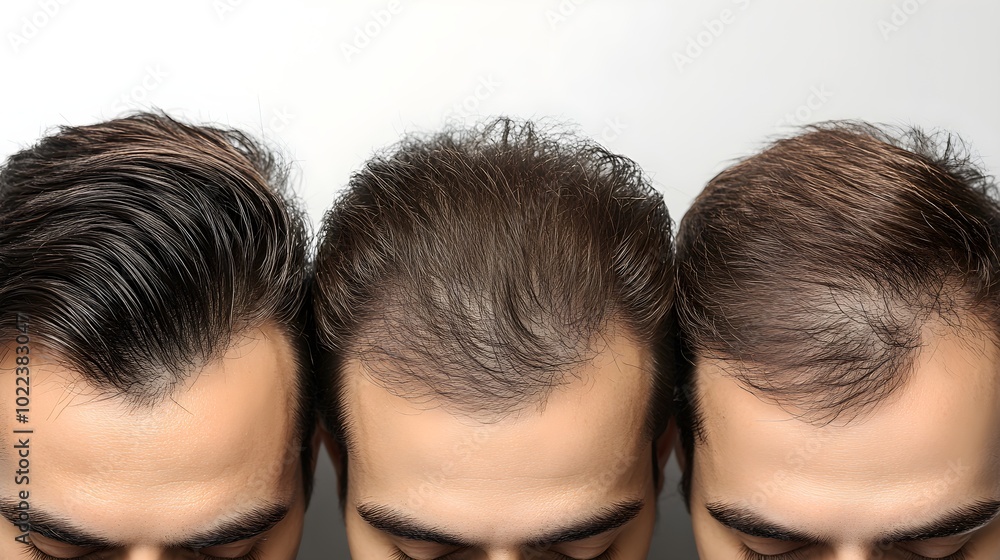 Visual timeline of monthly hair restoration progress, showing detailed ...