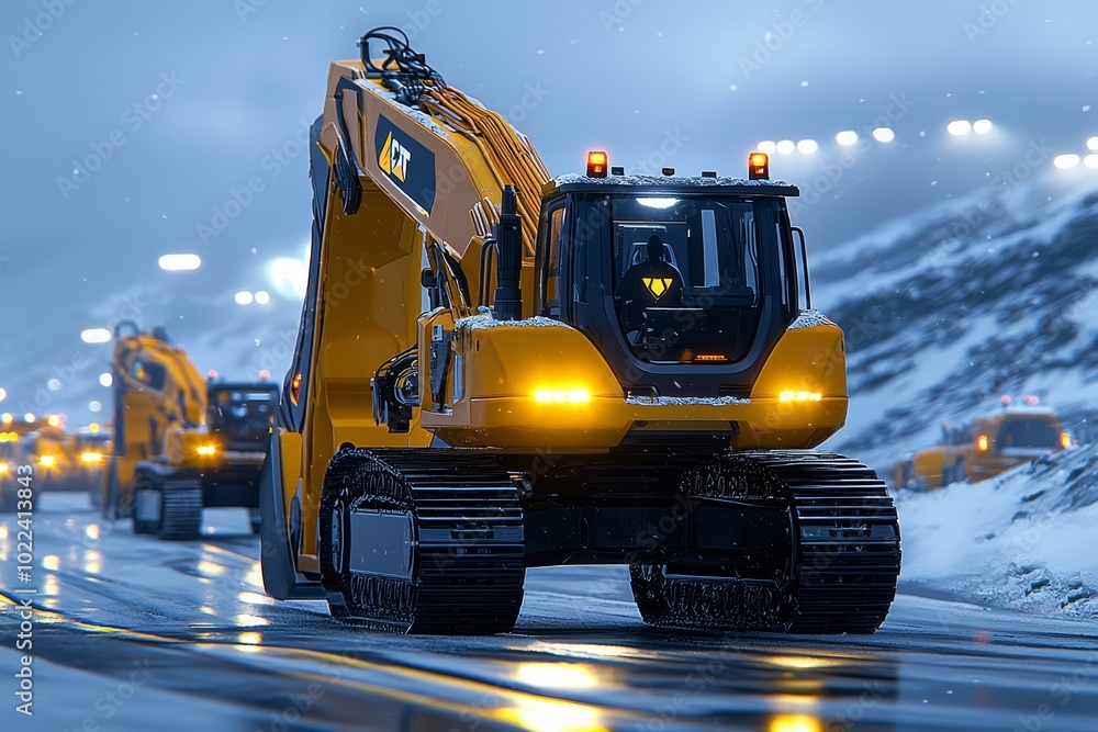 AI-Powered Construction: A futuristic construction site where ...