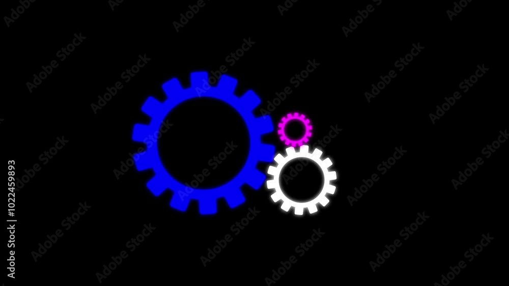 Cogwheel gear icons teamwork business concept modern 2d flat design ...