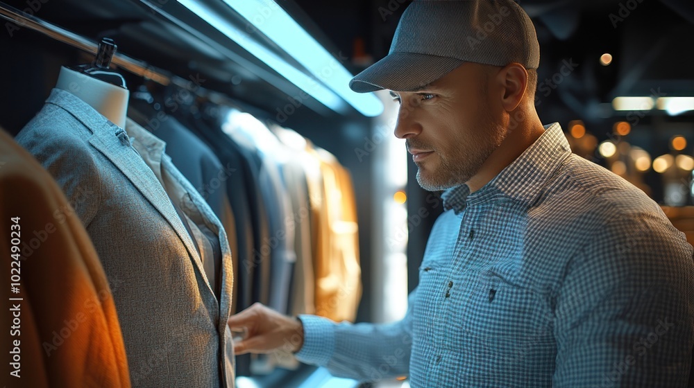 A creative costume designer adjusting intricate outfits on mannequins ...