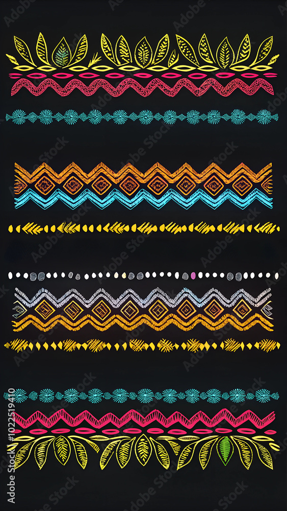 Horizontal dashed lines. Marker hand-drawn line border and scribble ...