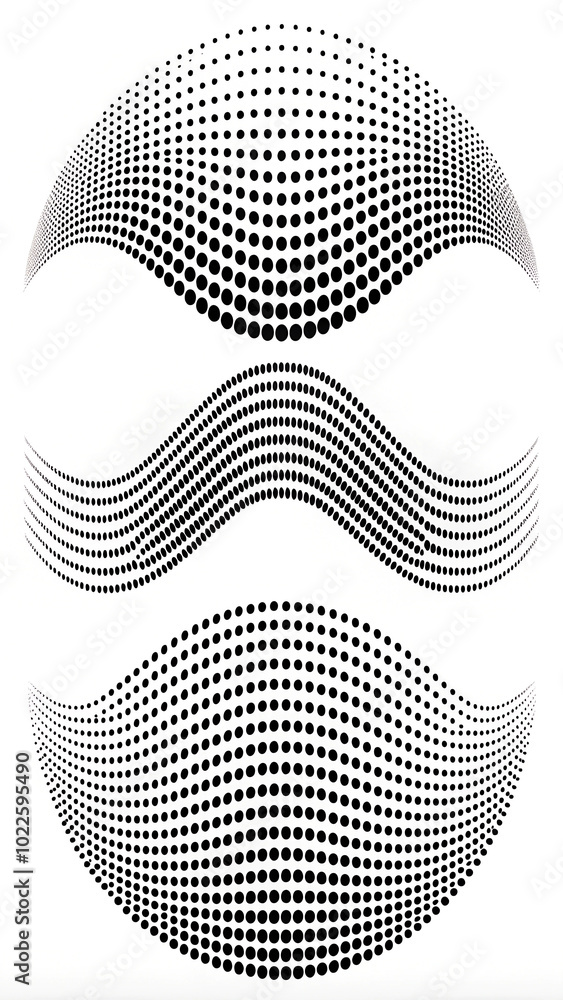 Dot line set. Dotted divider collection. Circle point pattern. Black ...