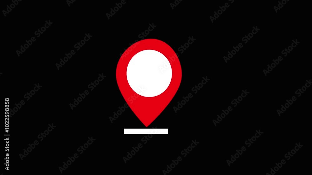 Location pin point icon animation on a black background . Locator Pin ...