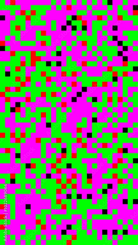 Abstract pixel retro 8bit neon purple, green video game glitch noise ...
