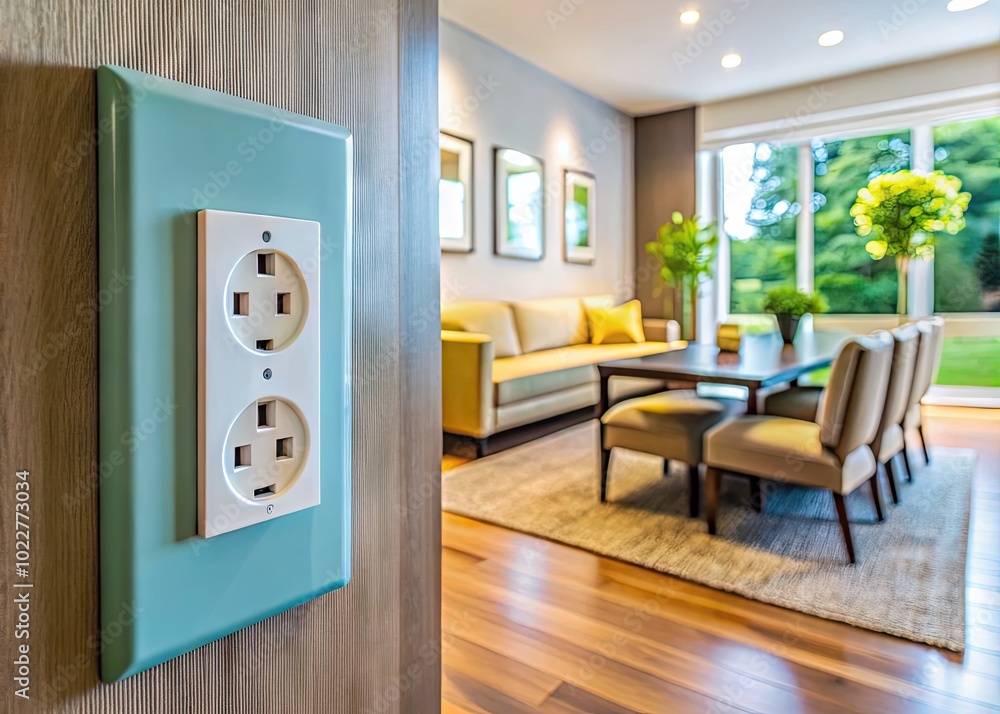 Standard 220 Wall Outlet in a Modern Home Interior with Electrical ...