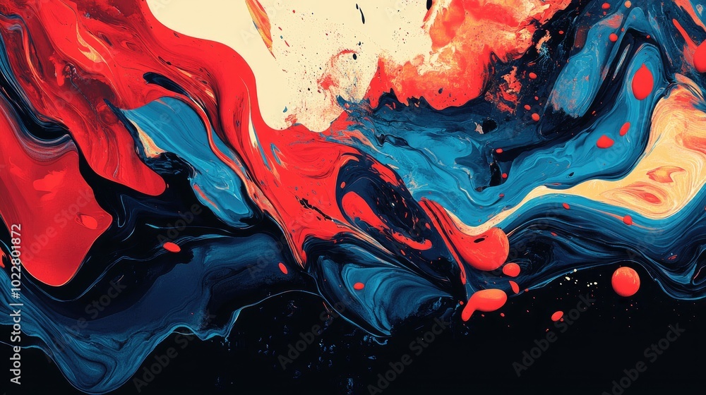 Abstract red and blue background featuring dynamic patterns and surreal ...