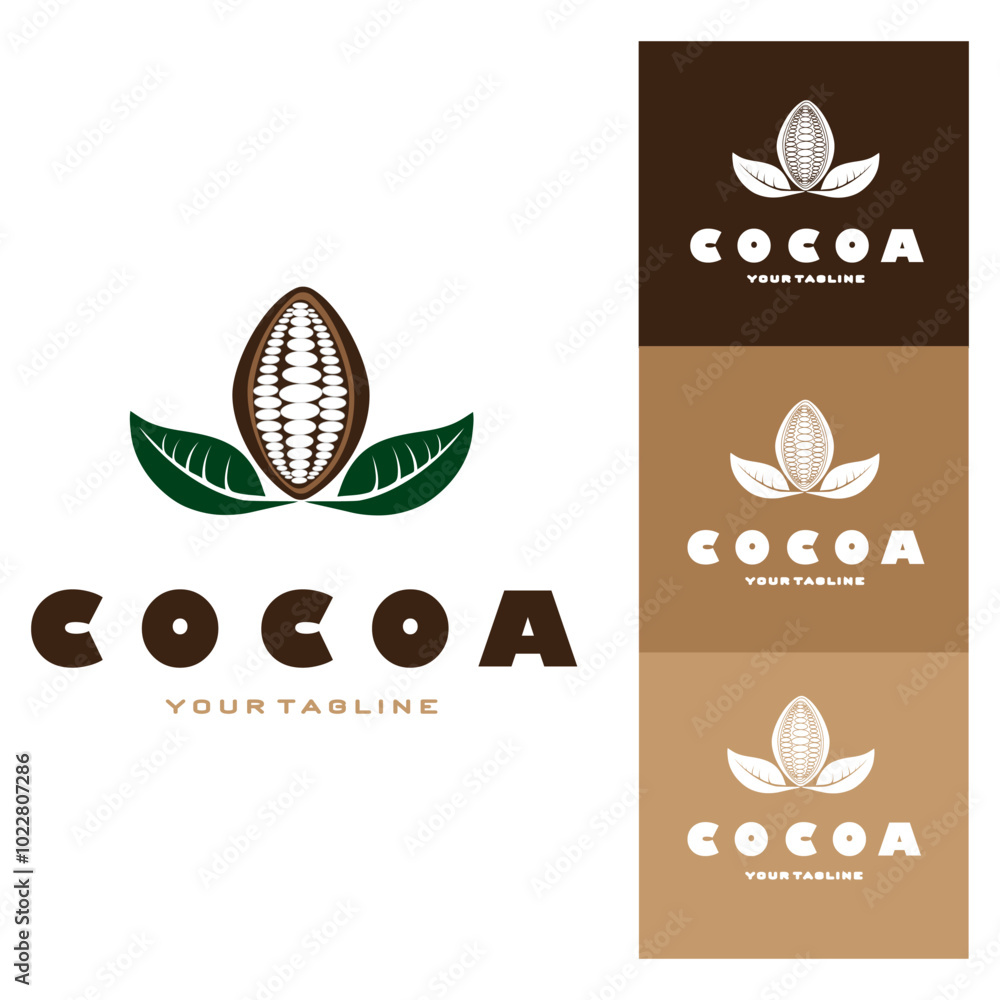 cocoa logo,cocoa bean,cocoa tree,cocoa branches and leaves,chocolate ...