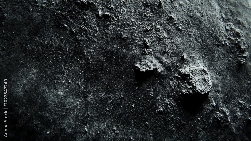 Foto de Asteroid Surface Texture: Close-up of a dark, rocky asteroid ...