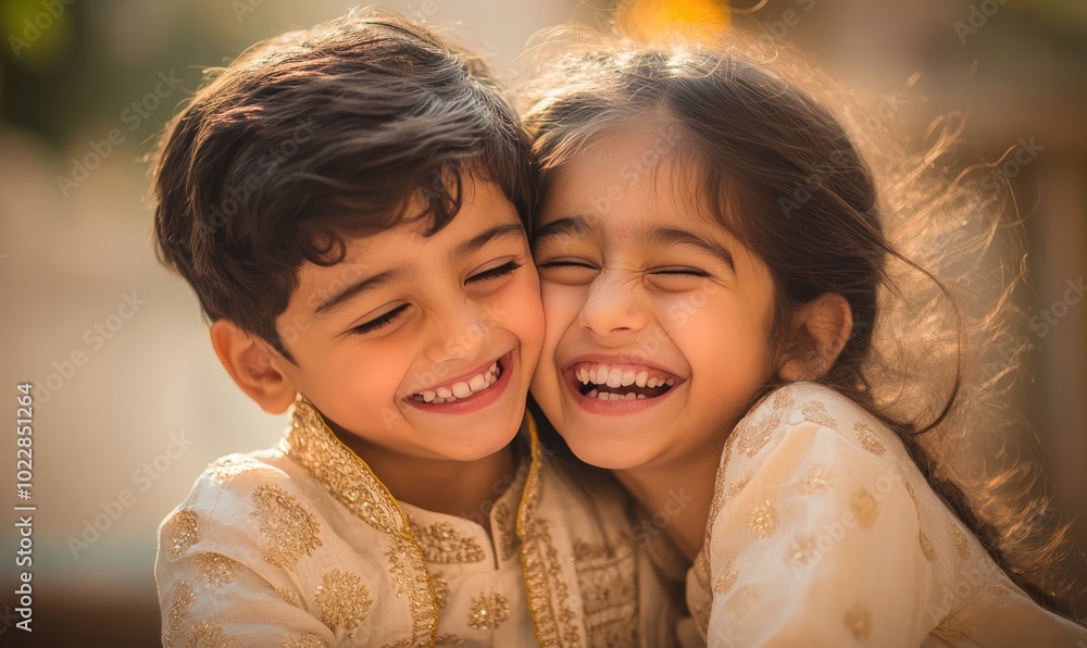 Children's Day in India, Bal Diwas. Cheerful Indian kids in traditional ...