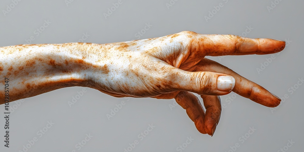This image captures a human hand with the index finger extended and the ...