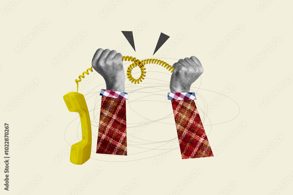 Composite trend artwork sketch image photo collage of anonymous hand ...