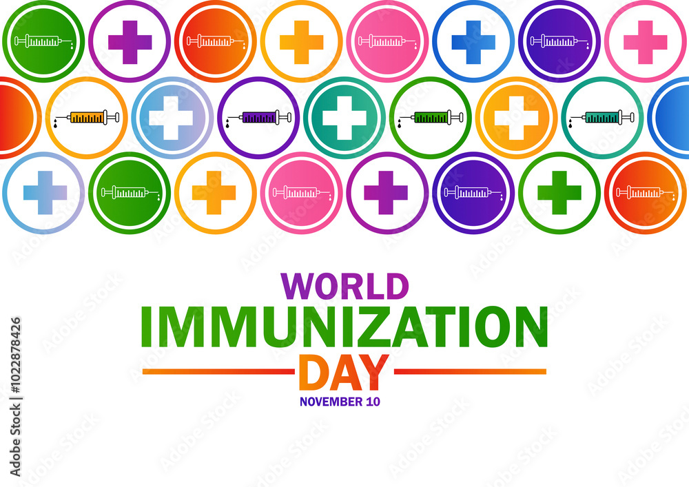 World Immunization Day Modern illustration. November 10. Holiday ...