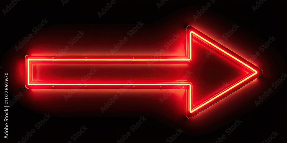 Vibrant Red Neon Arrow Animation for Signage, Directional Guidance, and ...