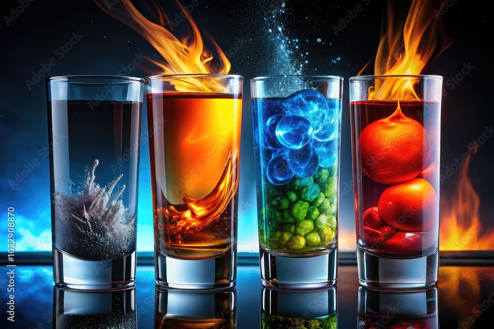 Visual Representation of the Four States of Matter: Solid, Liquid, Gas ...