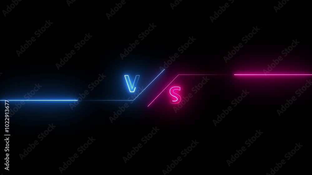 Vs versus neon red and blue versus neon battle battle animation. Versus ...