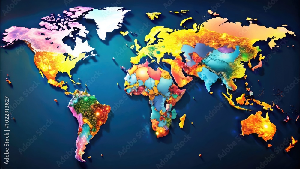 World Population Density Map Illustrating Global Distribution of ...