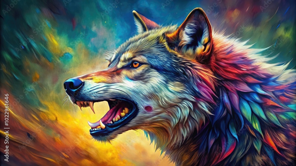 Realistic Drawing Reference of a Growling Wolf in Detailed Sketch for ...