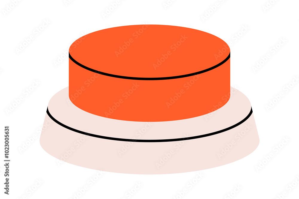 Vetor de Hand drawn cute cartoon illustration emergency warning red ...