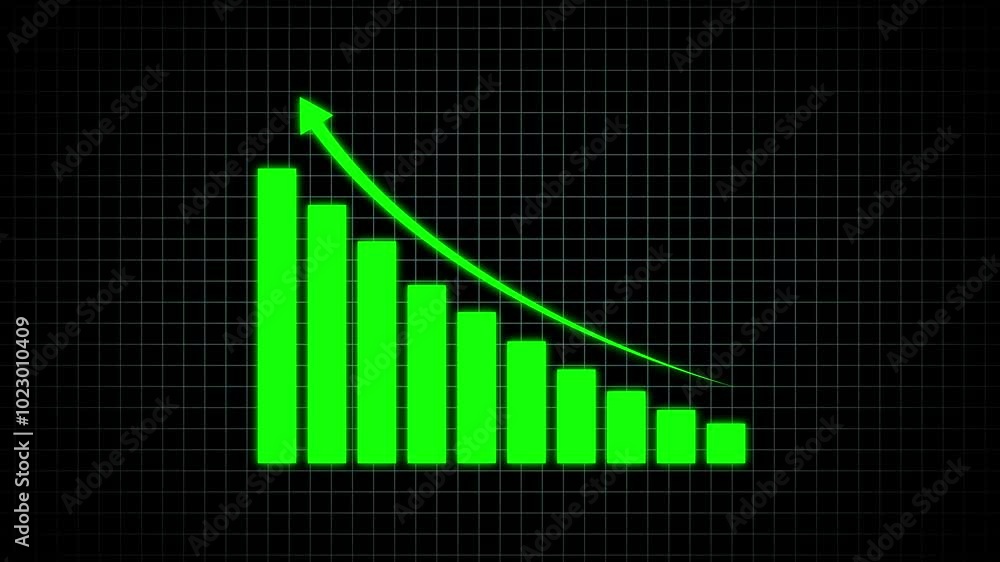 Bar chart for green color growing business progress. Developing company ...