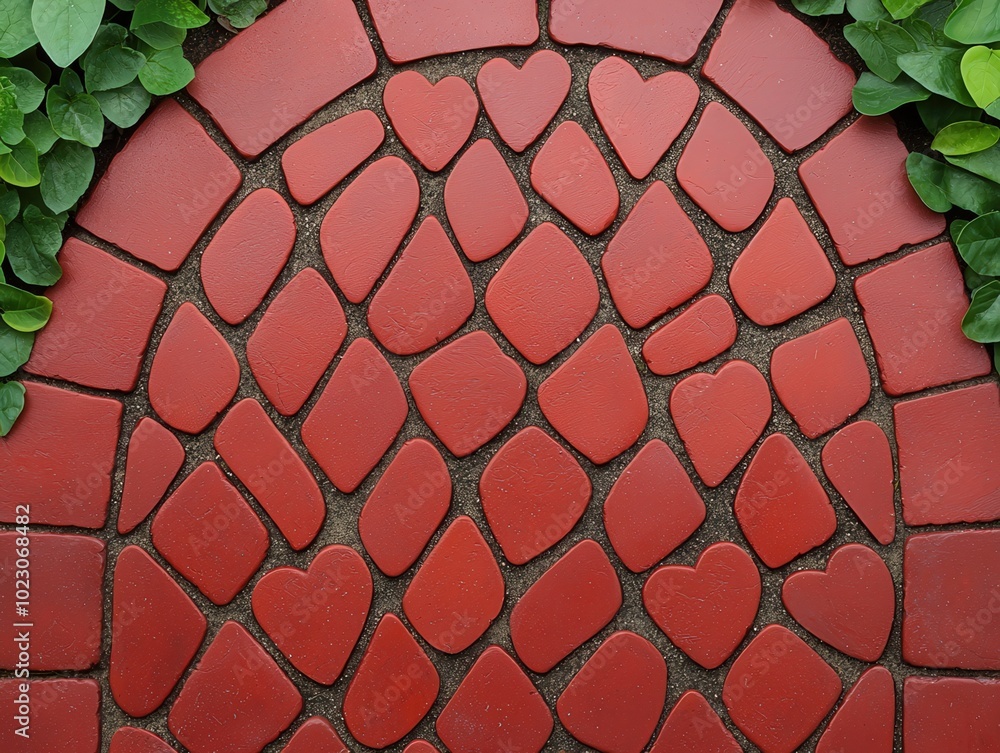 Heart-shaped garden path, symbolizing that every step in a healthy ...
