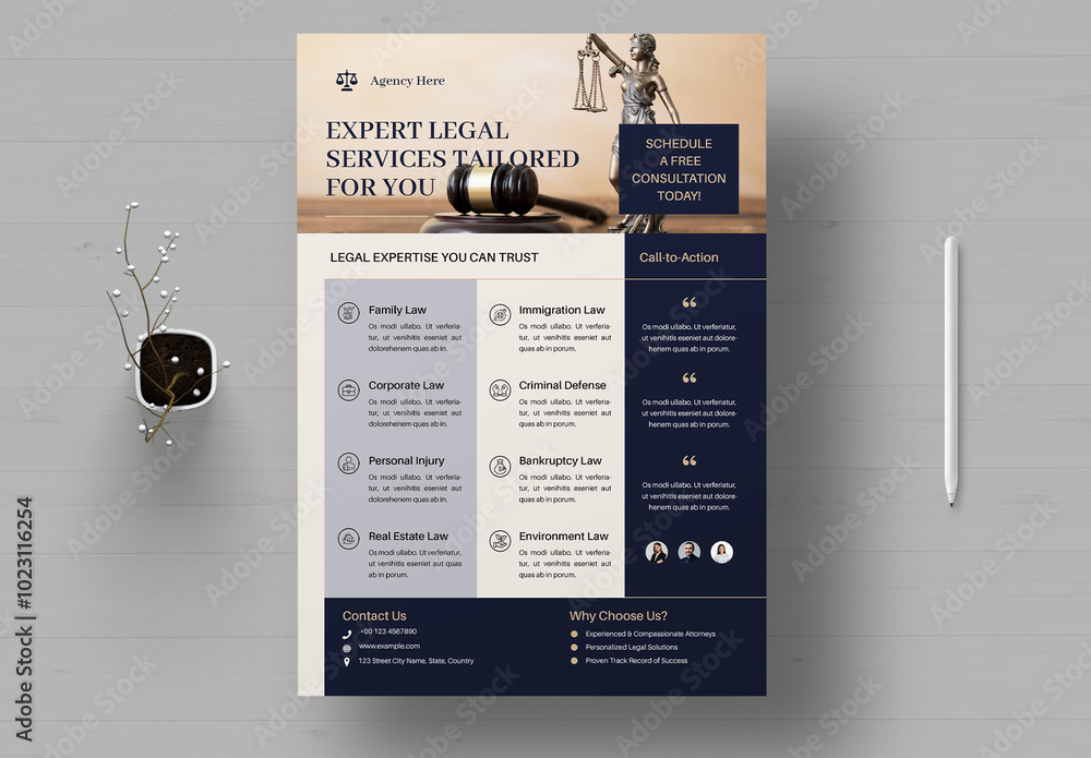 Legal Services Flyer Stock Template | Adobe Stock