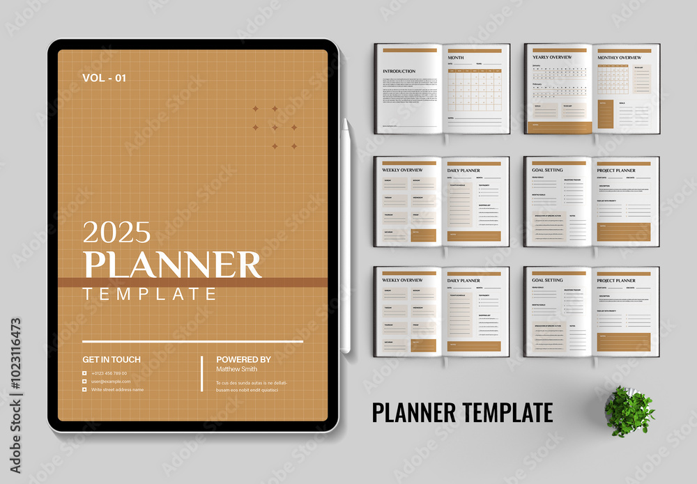 New Planner Template 2025 Stock Template | Adobe Stock