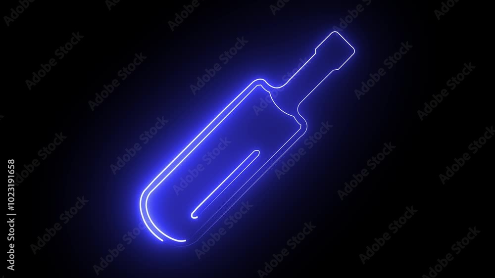 Neon glowing Cricket Showcase Bat Icon animation and Symbol of cricket ...