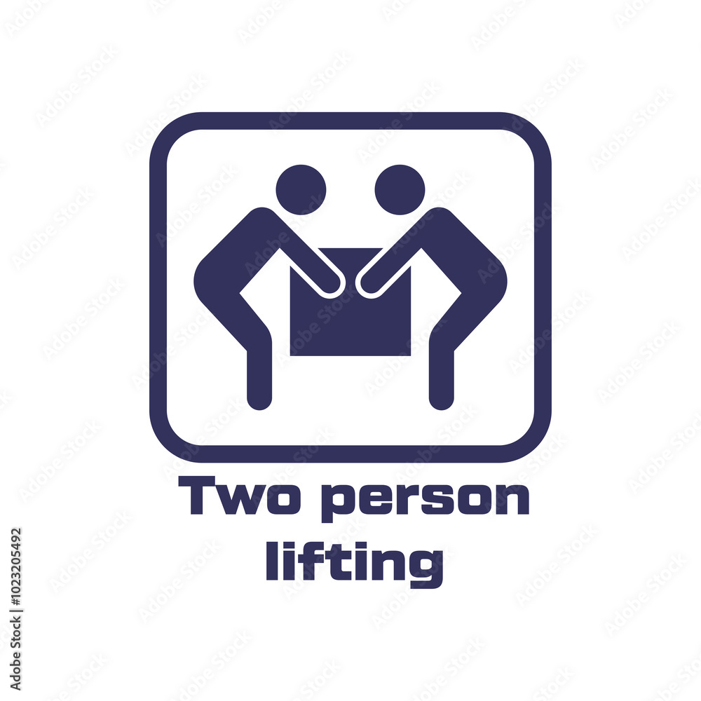 Two person lifting packaging symbol, Two person lifting, packaging ...