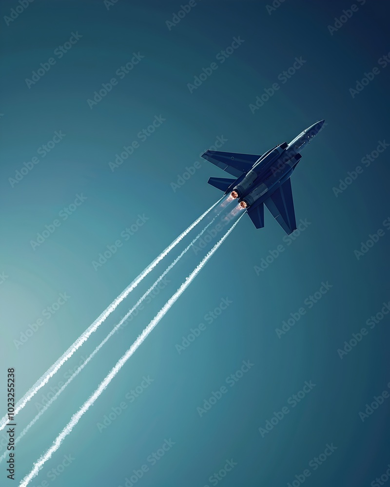 High Speed Military Fighter Jet Performing Powerful Aerial Maneuver ...