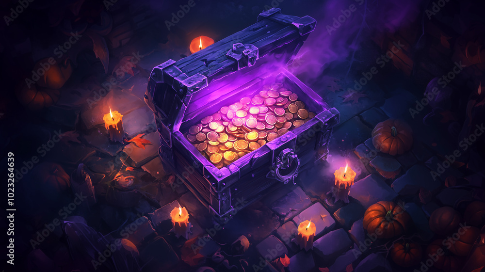 Cursed Treasure Chest Design: The button resembles an open cursed ...