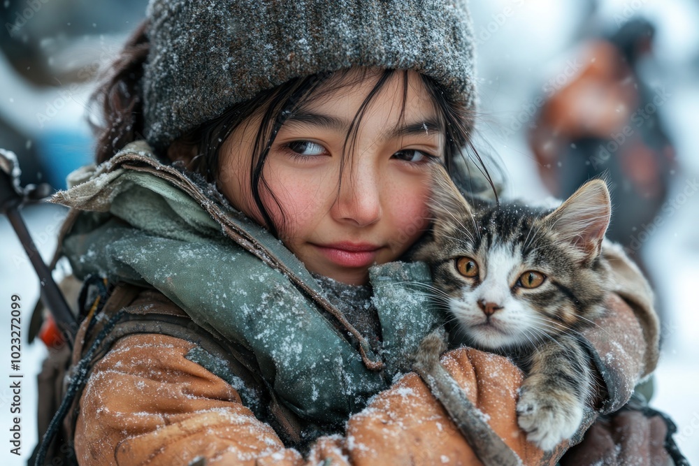Woman Holding Kitty, Sharing a Tender Moment of Love and Affection, A Powerful Image of Human ...