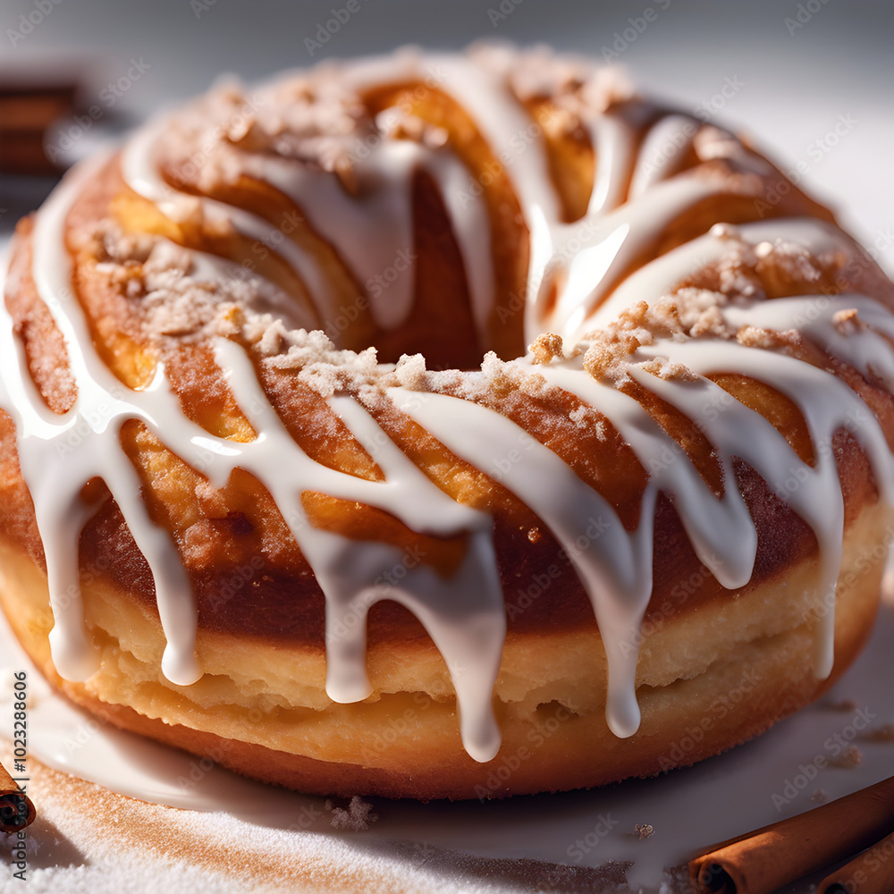 Donuts coated with fine brown sugar. The surface of the donuts coated ...